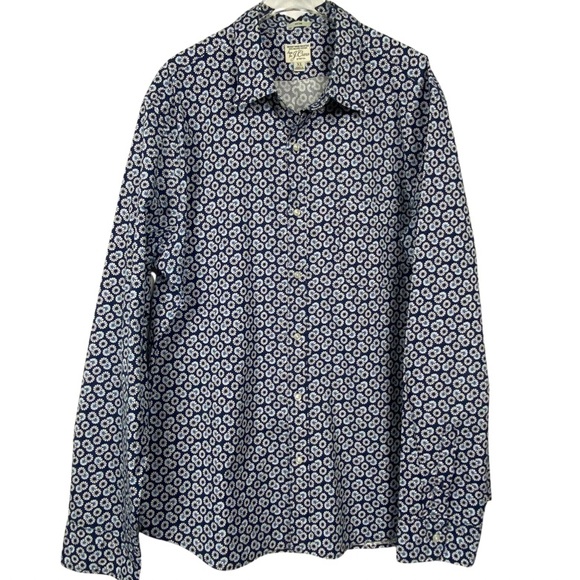 J. Crew | Shirts | J Crew Slim Fit Stretch Cotton Shirt Secret Wash Shirting Blue Floral ...